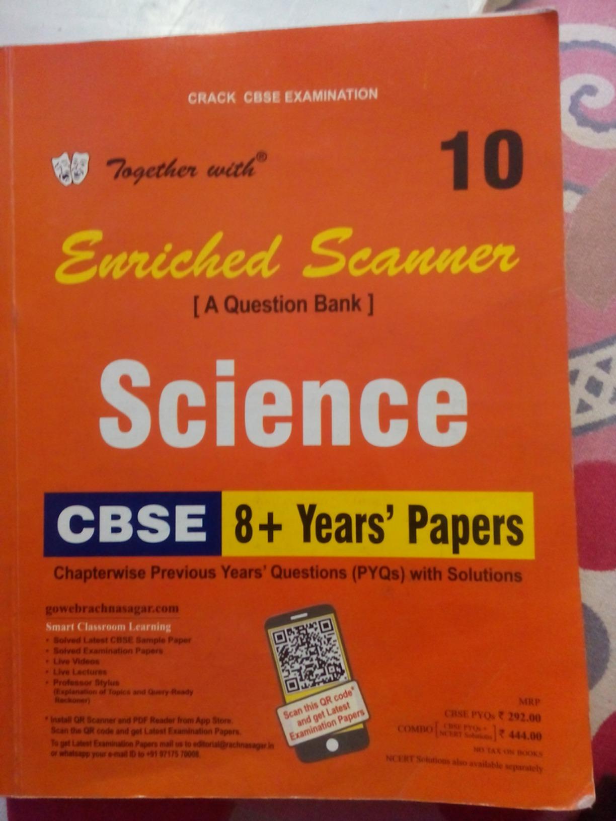 Together with Enriched PYQs Scanner Science Class 10 for 2018 Exam (Old ...