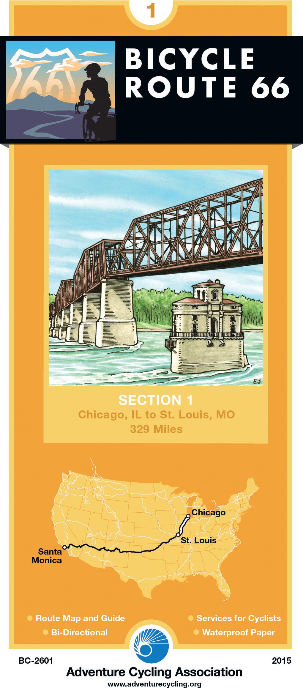 Route 66 Map #1: Chicago, Illinois - St. Louis, Missouri (329 Miles ...