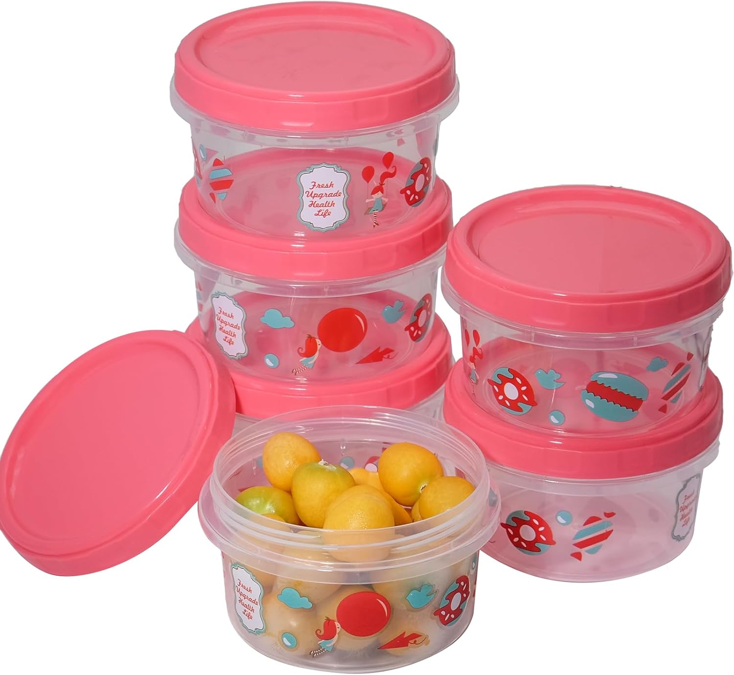 Amazon.com: Caylielam 8oz Small Container with Lids, 6 Pack Stackable ...
