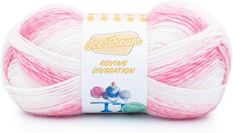 Amazon.com: Lion Brand Yarn Ice Cream Roving Stripes, Self-Striping ...