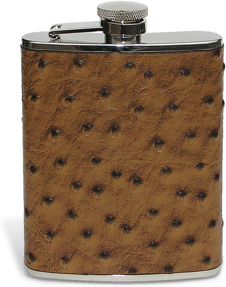 Amazon.com | Epic Products Ostrich Leather Flask, 6-Ounce: Alcohol And ...