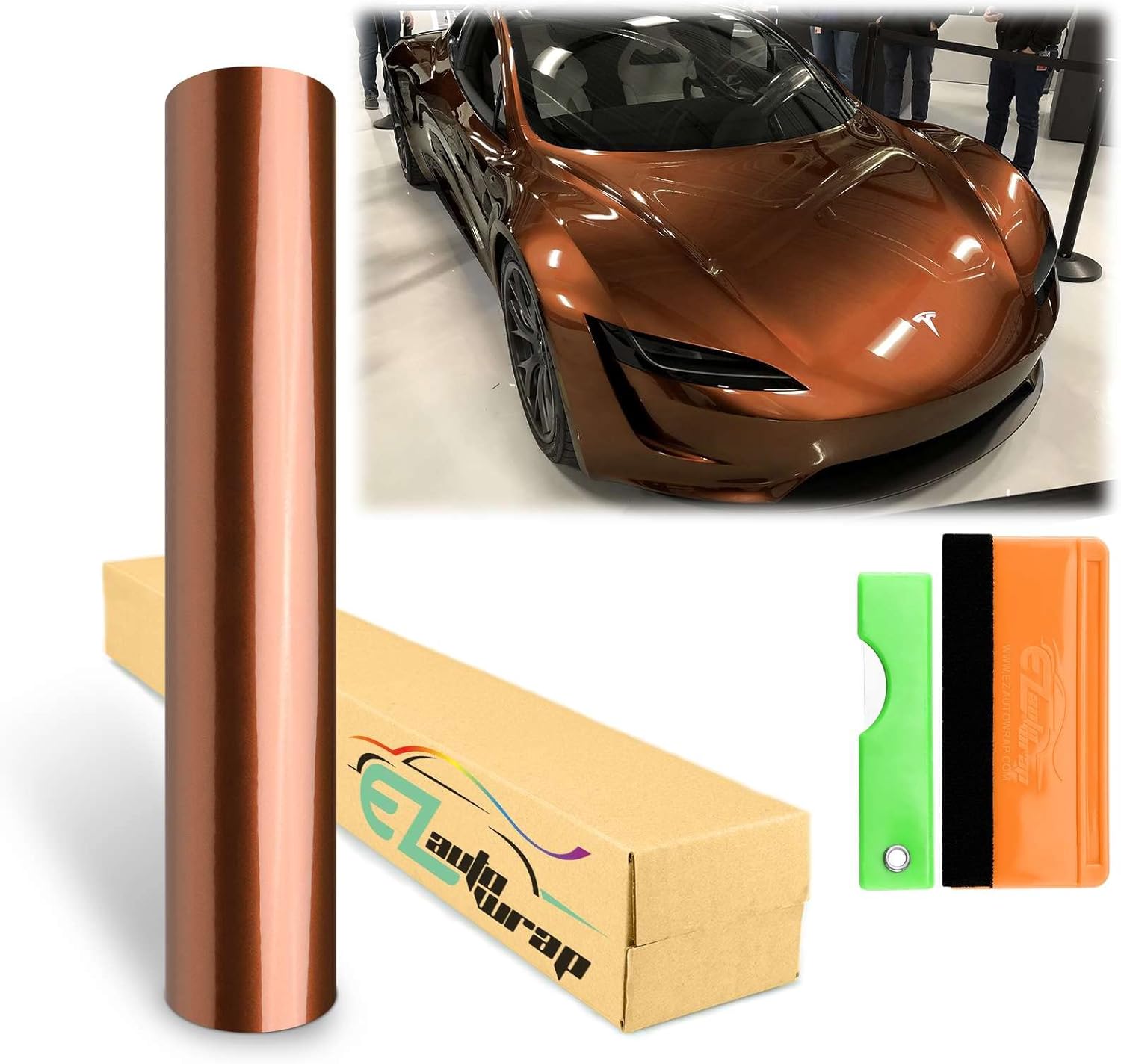Amazon.com: 12"x60" (1FTx5FT) Bronze Gloss Metallic Glossy Vinyl Wrap ...