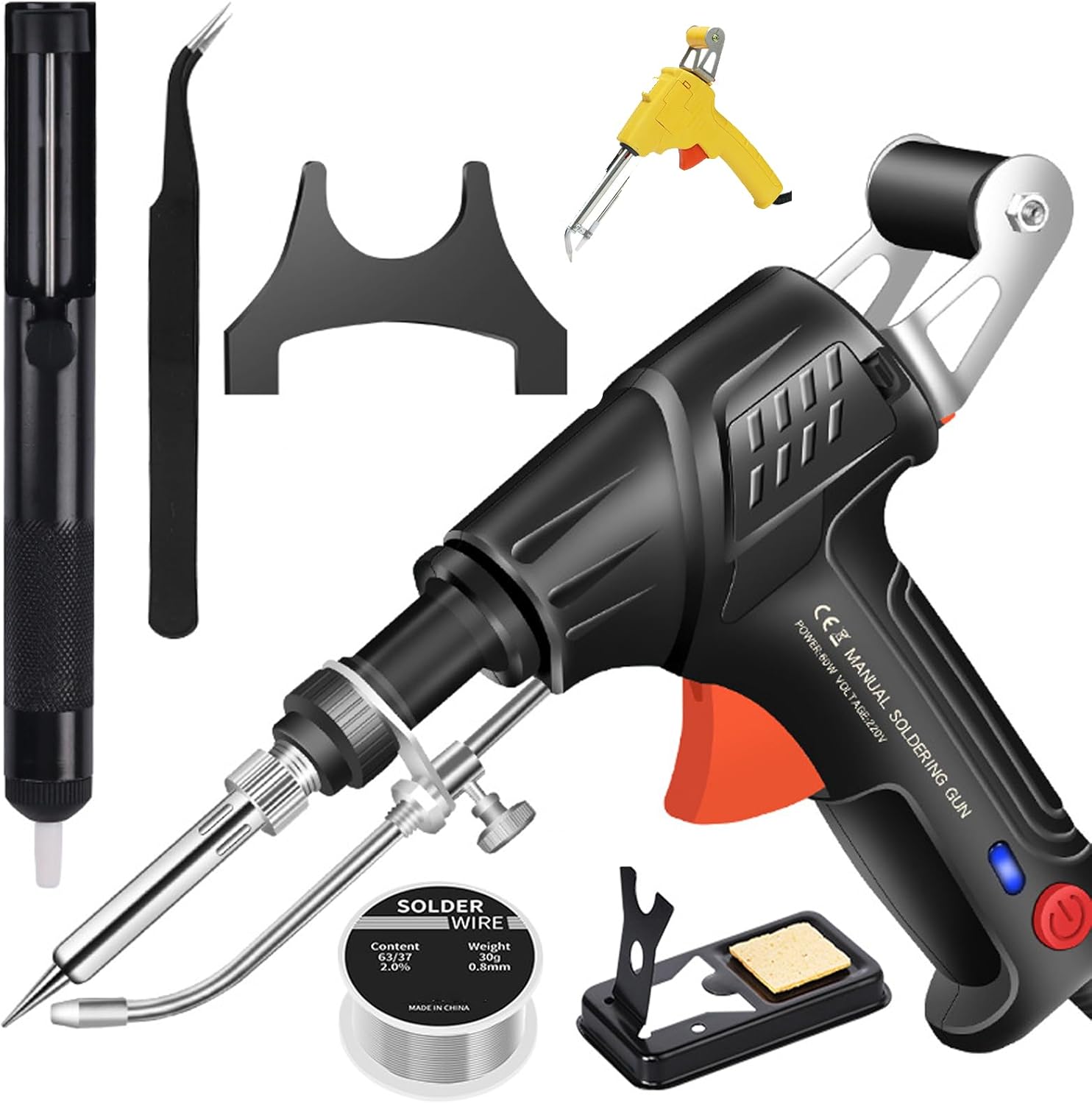 Manual Soldering Gun, 2025 Power Soldering Iron Gun Set, Adjustable ...