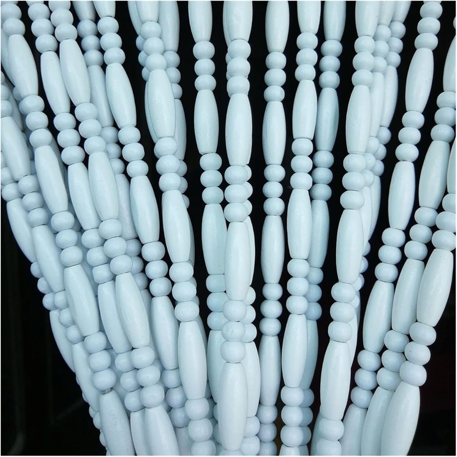 LIALIANG White Wooden Beaded Door Curtains for Doorways Wood Bead ...