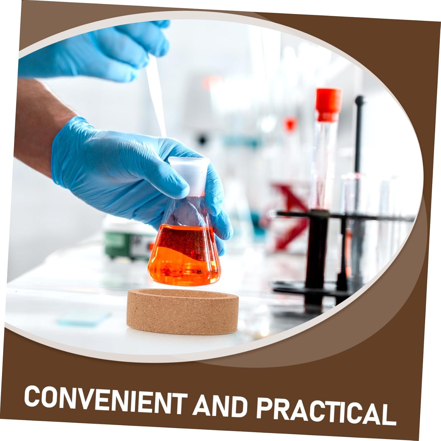 CHILDWEET Piston Base Cork Holder Round Piston Support Lab Piston ...