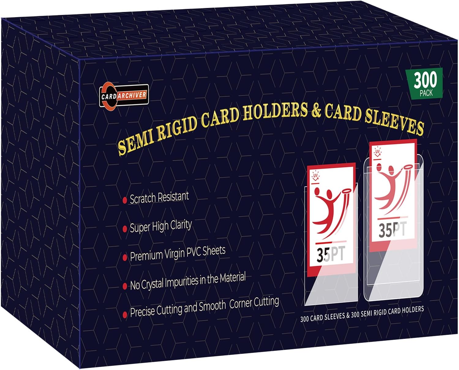 Amazon.com: 300ct Semi Rigid Card Holders - Card Savers & Premium ...