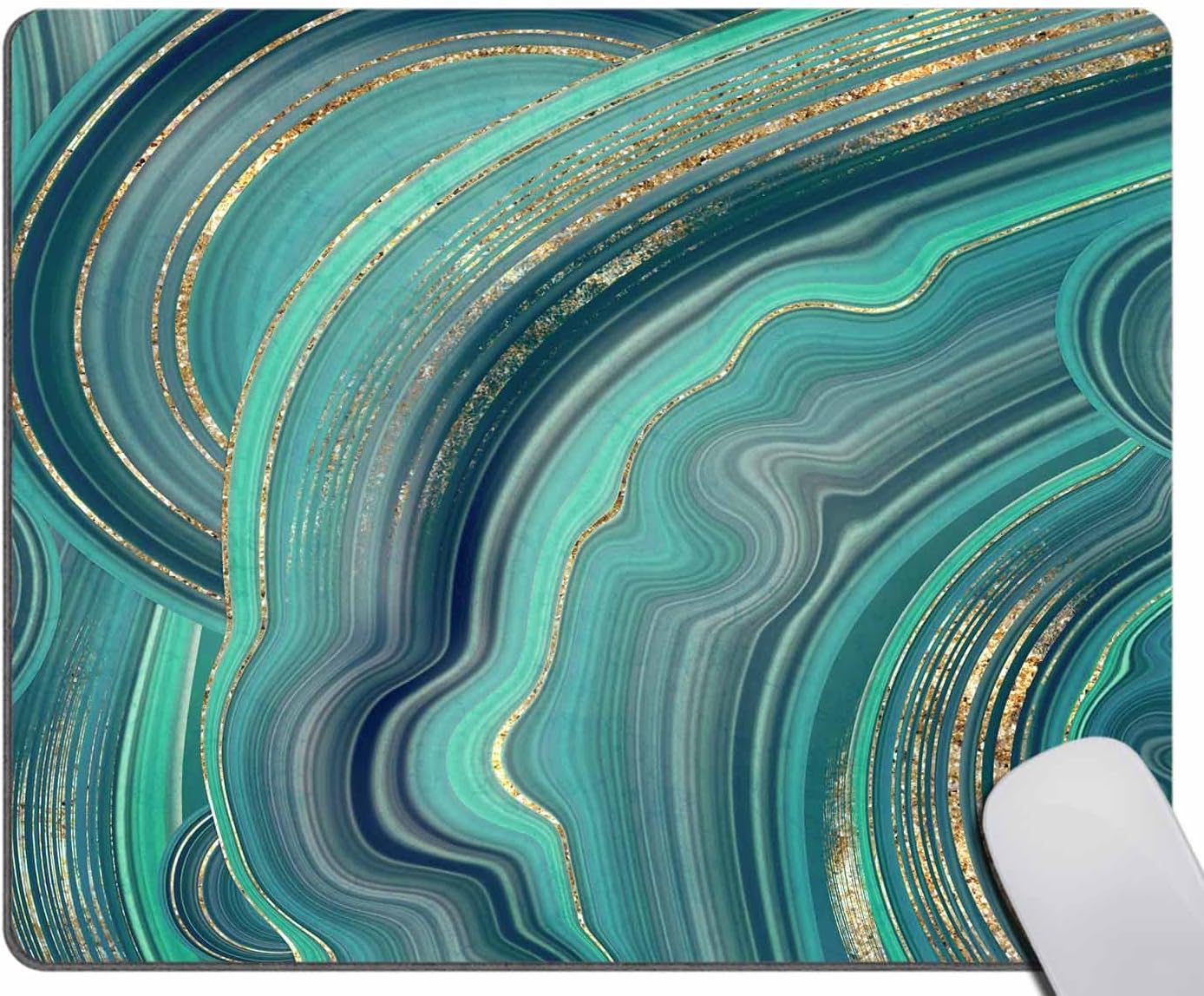 Amazon.com: Mouse Pad, Luxury Green Marble Mouse Pad, Washable Square ...