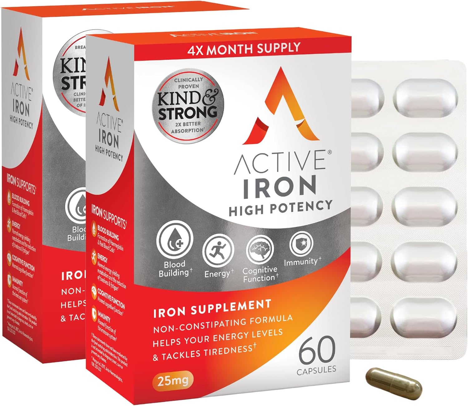 Amazon.com: Active Iron High Potency Iron Supplement, Non-Constipating ...