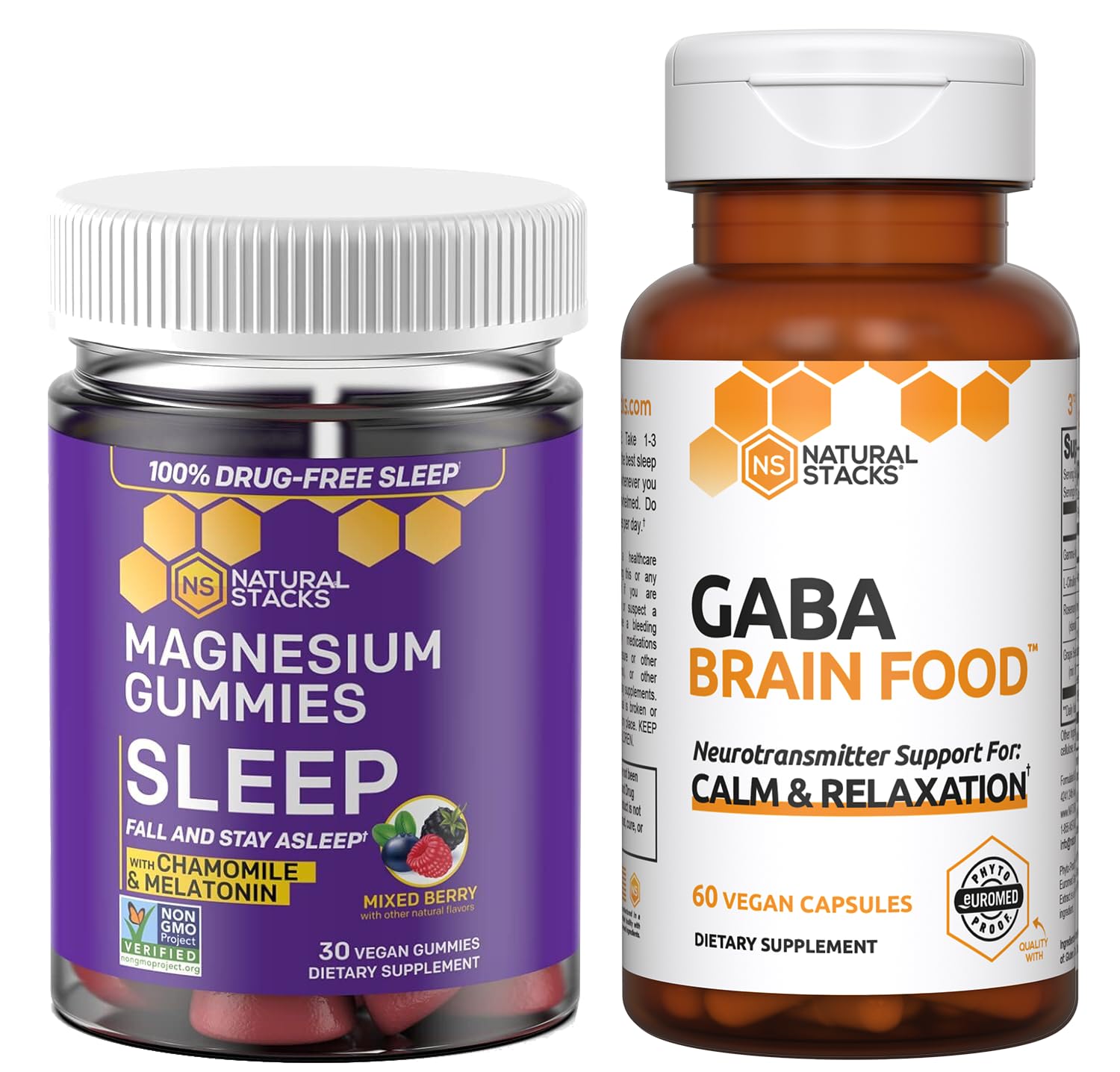 Amazon.com: NATURAL STACKS GABA Brain Food + Sleep Magnesium Gummies ...
