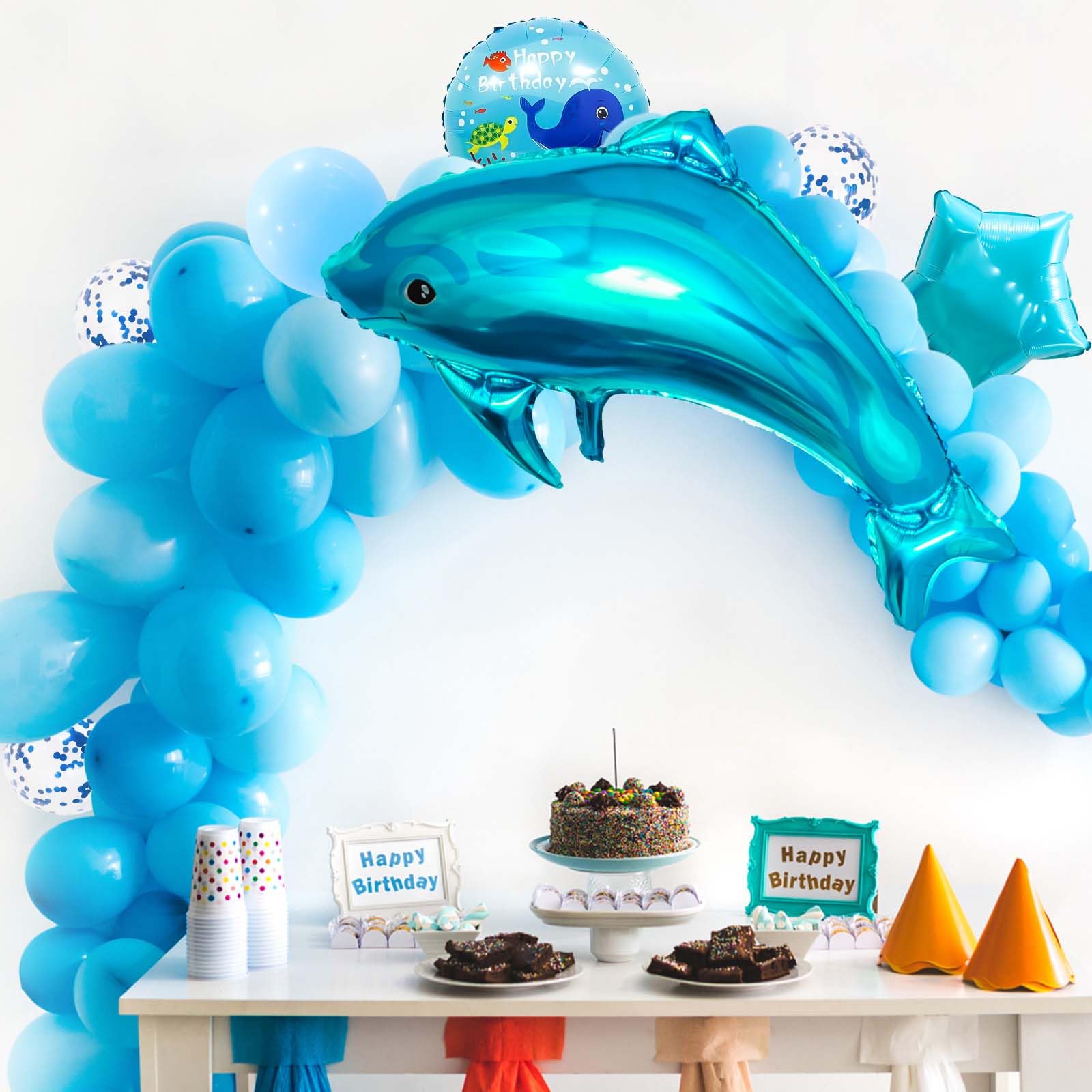 Dolphin Baby Shower Theme Amazon.com: HAIOPS Dolphin Balloons Big Fish
