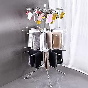 Foldable Drying Rack Clothes Indoor, Rotary Airer Free Standing ...