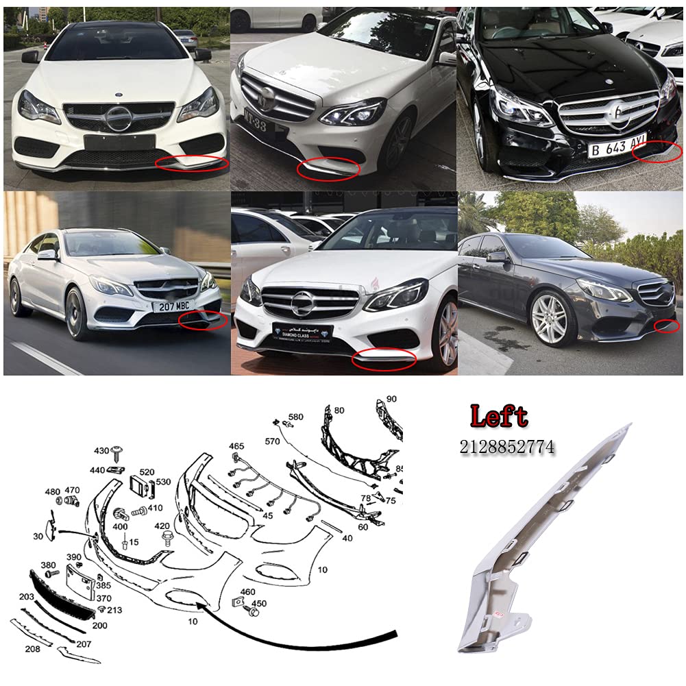 Front Bumper Chrome Trim Molding Driver Side A2128852774 Compatible ...