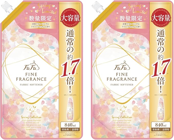 Amazon | ファーファ 濃縮 柔軟剤 ファイン フレグランス スプリング コレクション (Spring Collection)ブライトブロッサム の香り 詰替 (840ml) 2個 ...