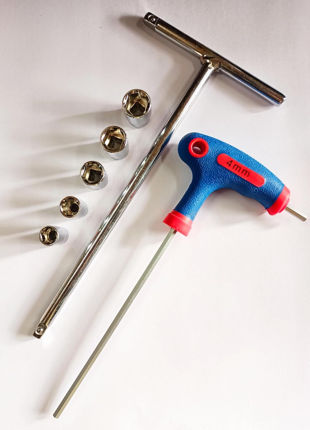 4 MECH T handle Socket Set with 4mm Allen Key, 1/4 T-Handle with 8mm ...