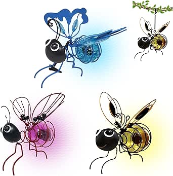 Amazon.com: Outdoor Hanging Bee Solar Light Decor for Outside,Glowing ...
