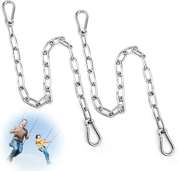 Amazon.com: FANKUTOYS Hanging Chair Chain Set of 2 Stainless Steel ...