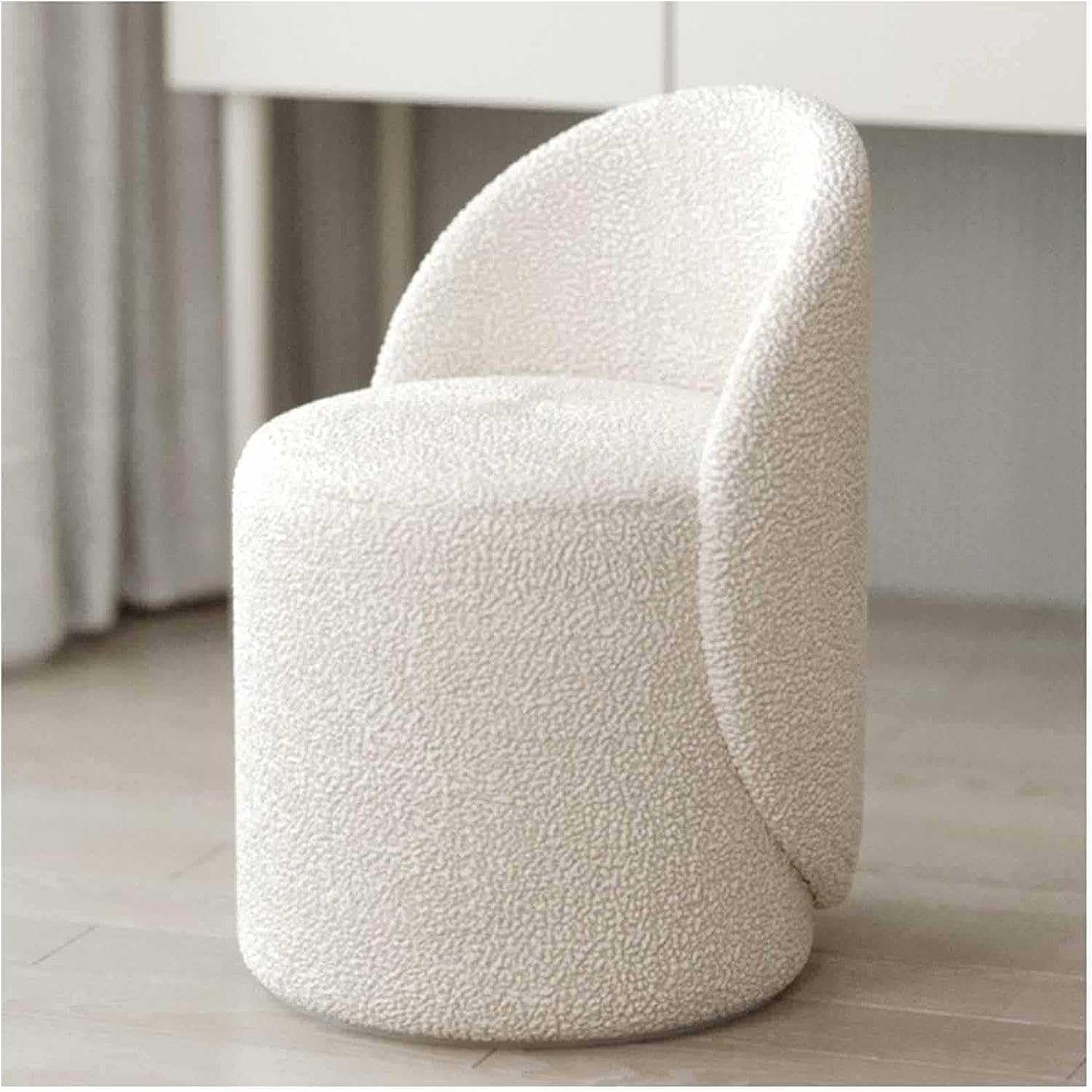 Amazon.com: HESIEU Faux Lamb Velvet Makeup Chair with Backrest,Dressing ...