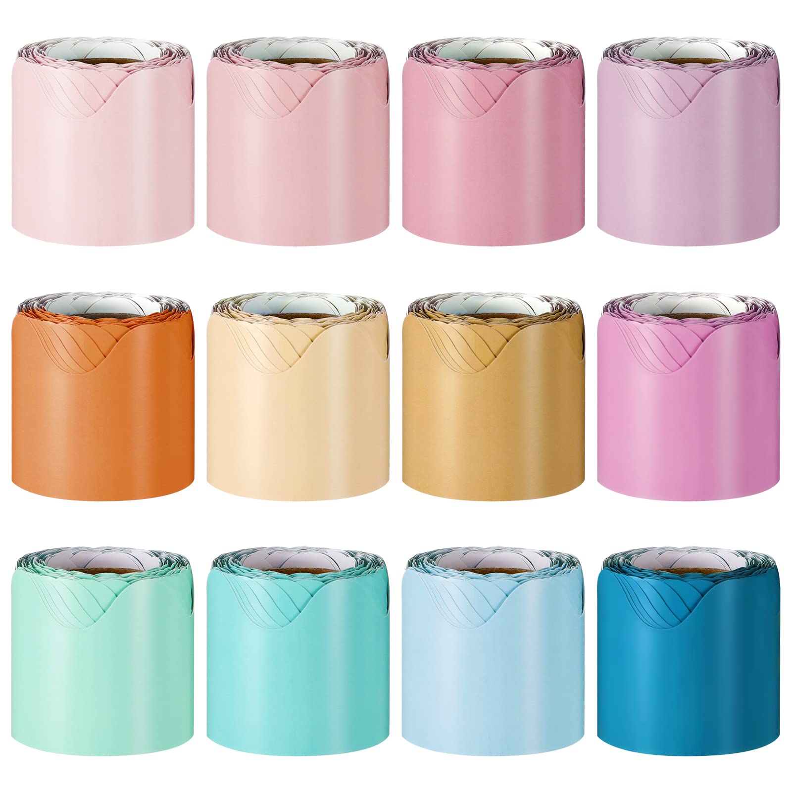 Thenshop 12 Pack 394 Feet Colorful Scalloped Bulletin Board Borders ...