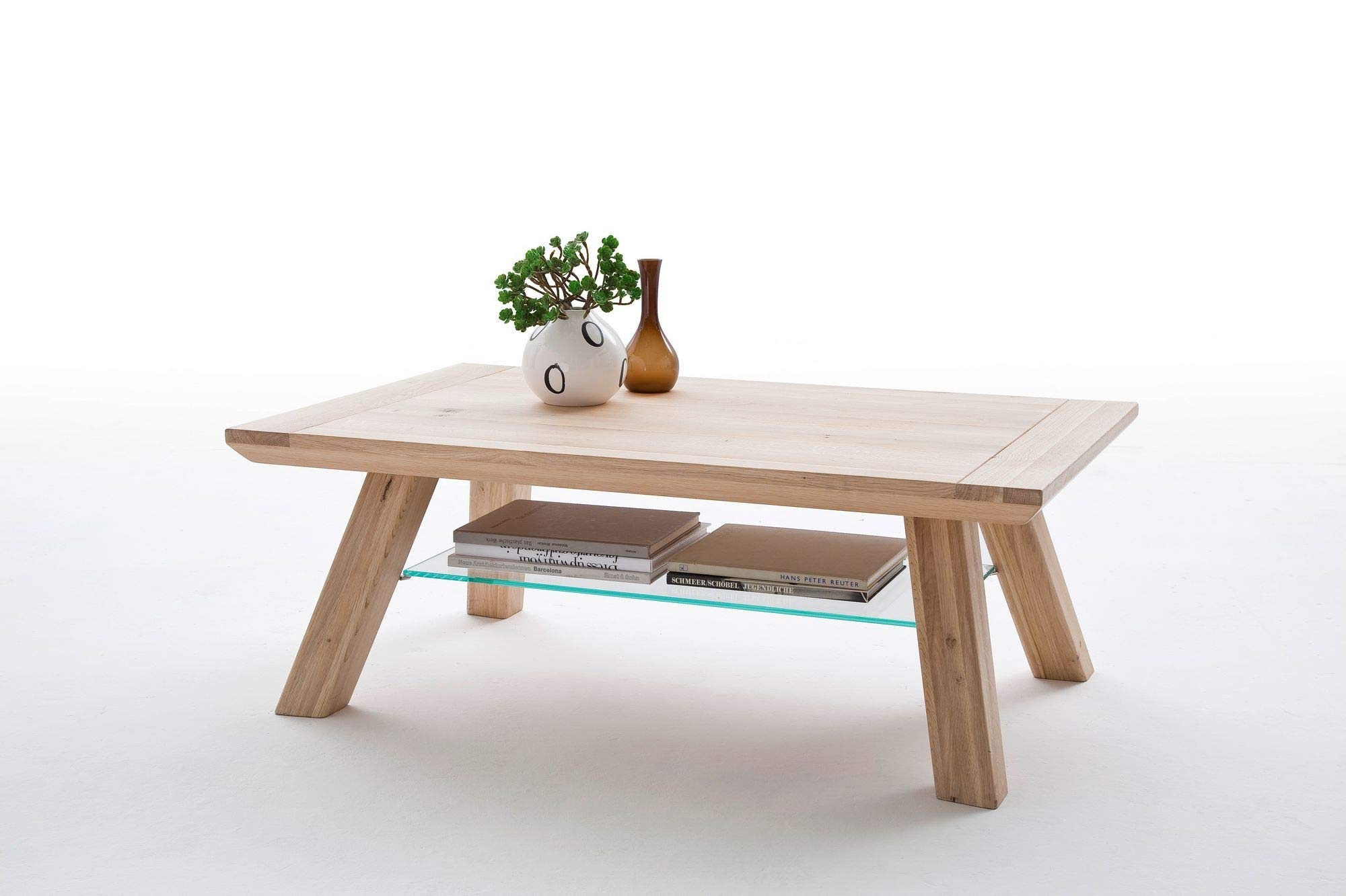 Holz-Projekt-Summer Couchtisch-Wohnzimmertisch 70x70 cm mit Ablage/Erle ...