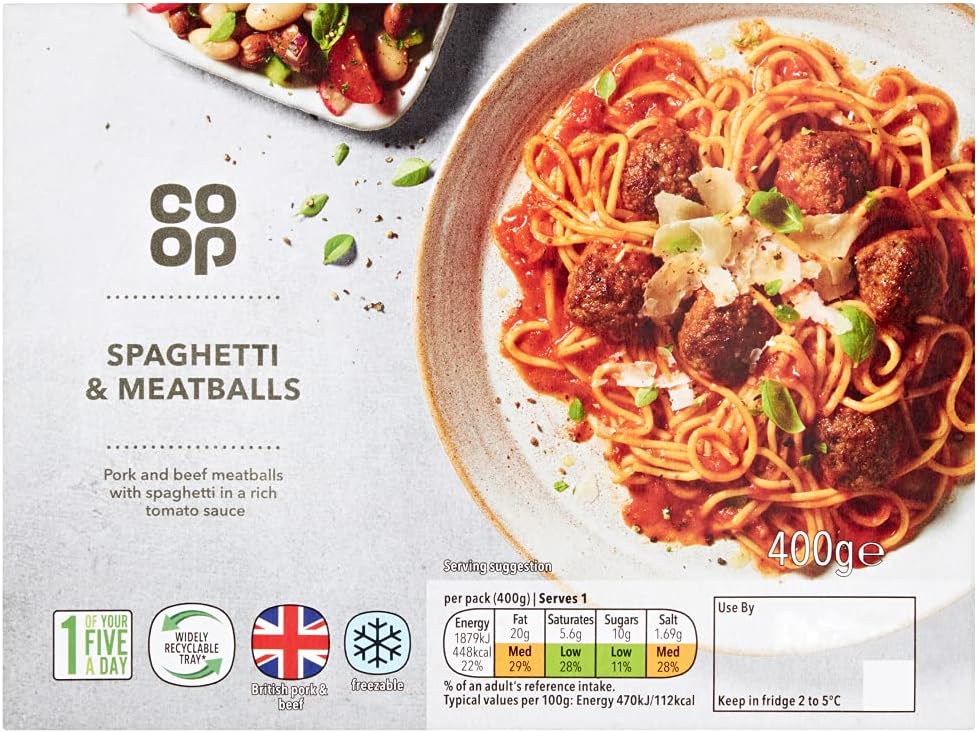 Co-op Spaghetti & Meatballs, 400g : Amazon.co.uk: Grocery