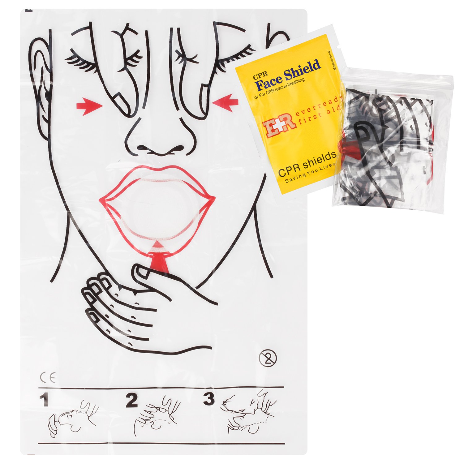 Ever Ready First Aid CPR Face Shield fits Adults, Children and Infants ...