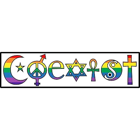 Amazon.com - LGBTQ Coexist Rainbow Flag Bumper-Sticker - Gay Pride ...