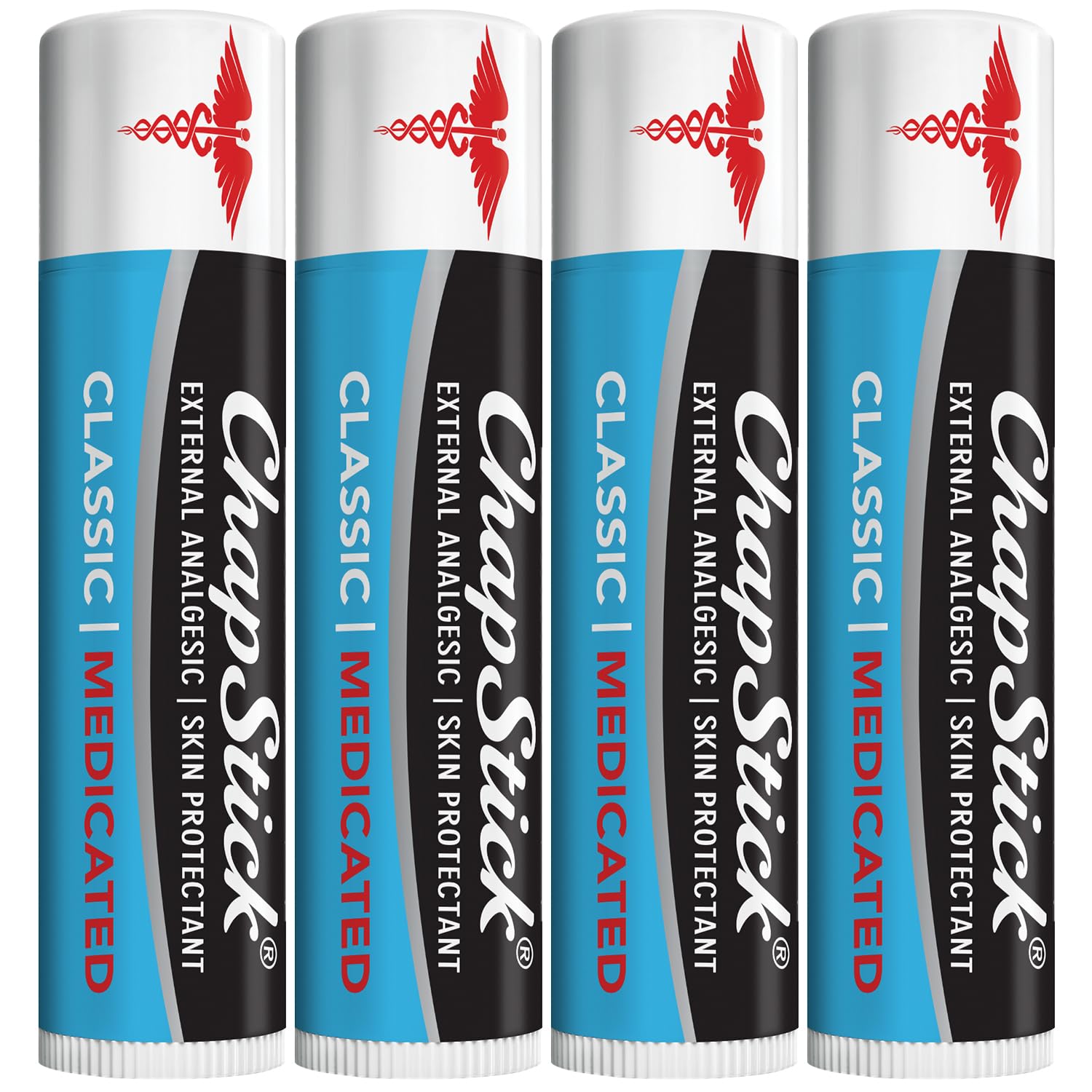 Amazon.com : ChapStick Medicated Lip Balm 4-Pack – External Analgesic ...