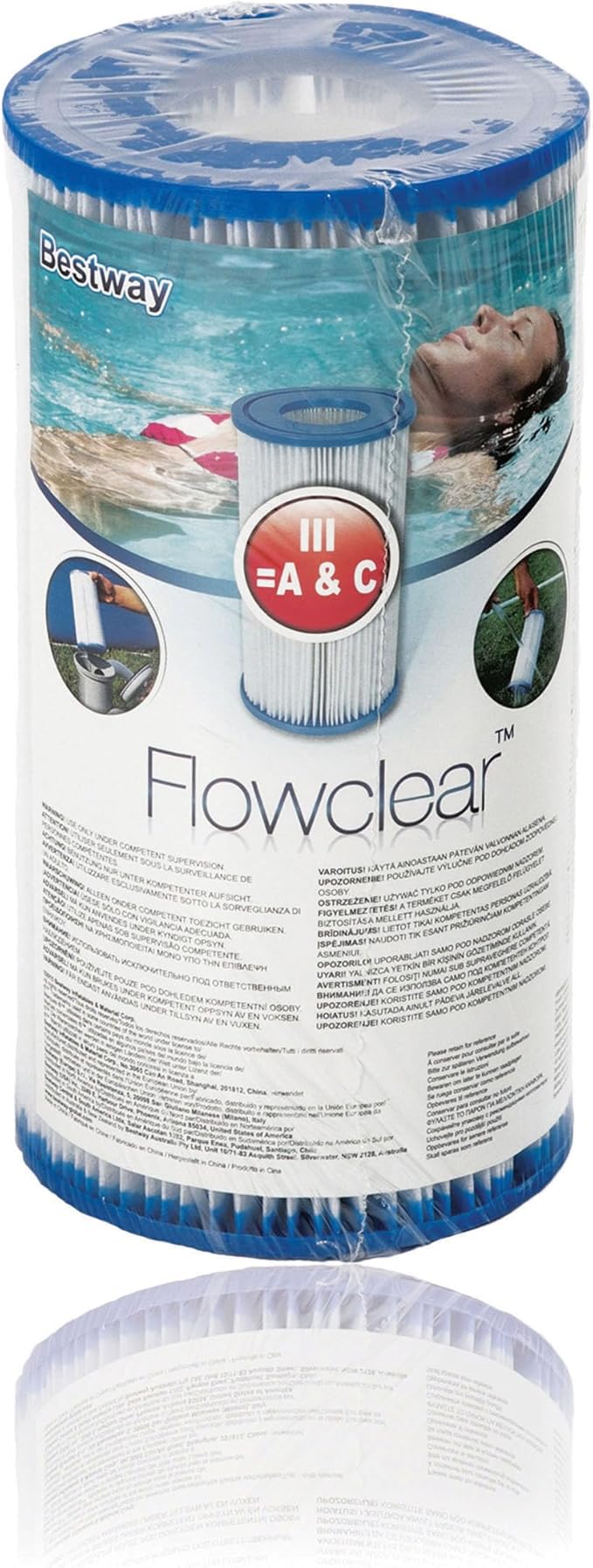 Amazon.com : Bestway Flowclear Filter Cartridge Type III / AC | For Use ...