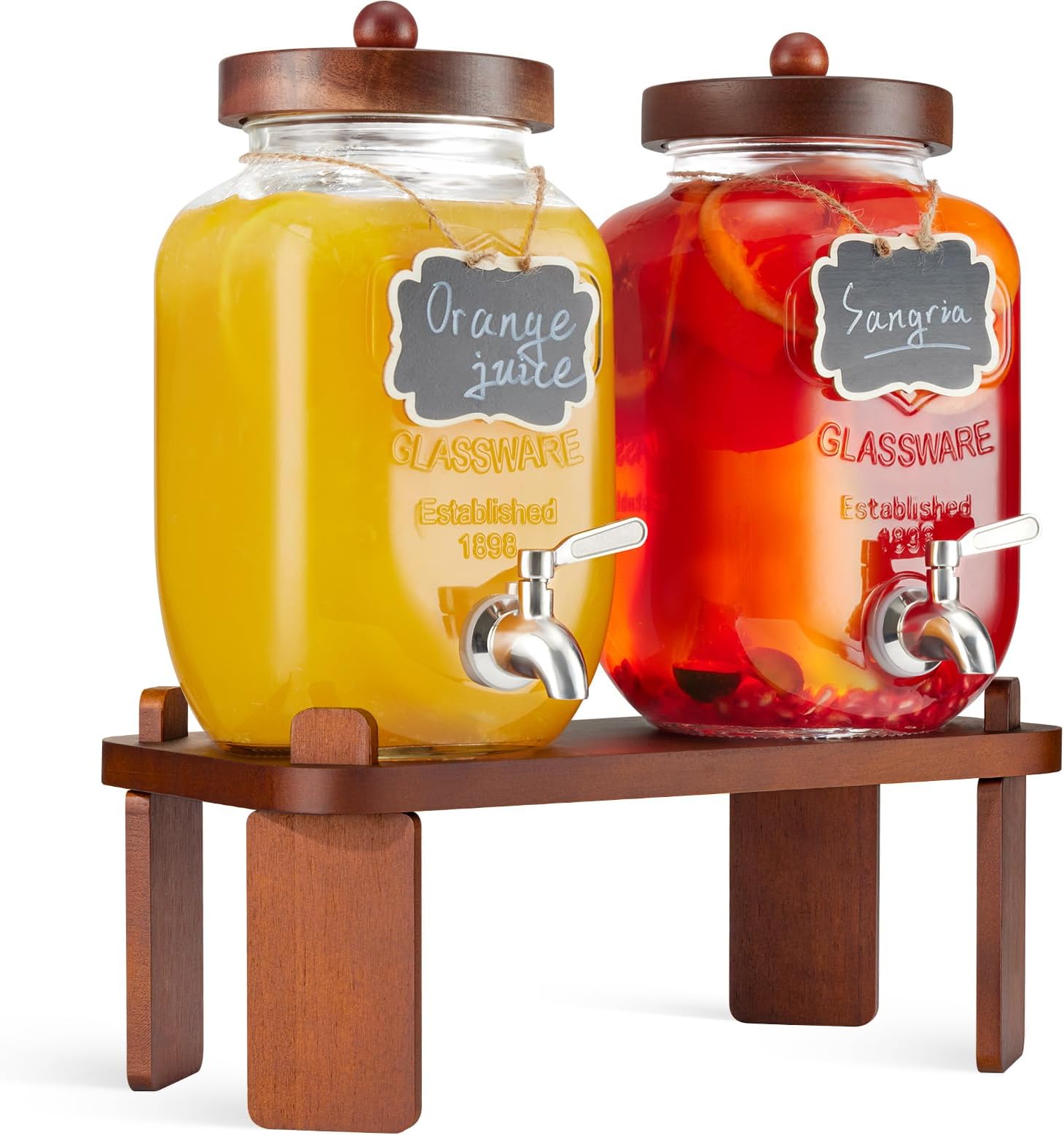 Amazon.com | Drink Dispensers for Parties,2 Pack 1 Gallon Beverage ...