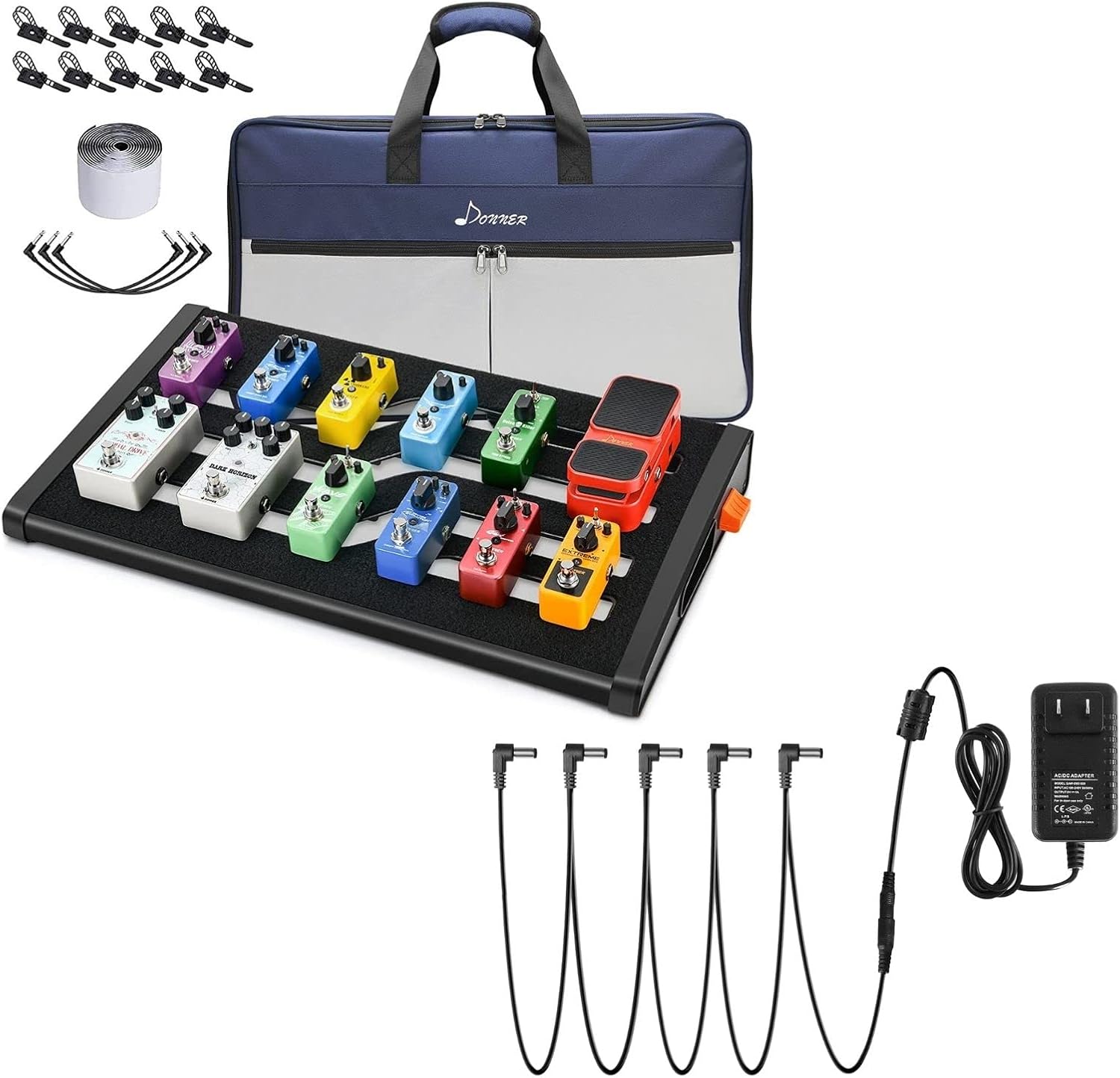 Amazon.com: Donner Extra Large Guitar Effects Pedal Board & Donner DPA ...