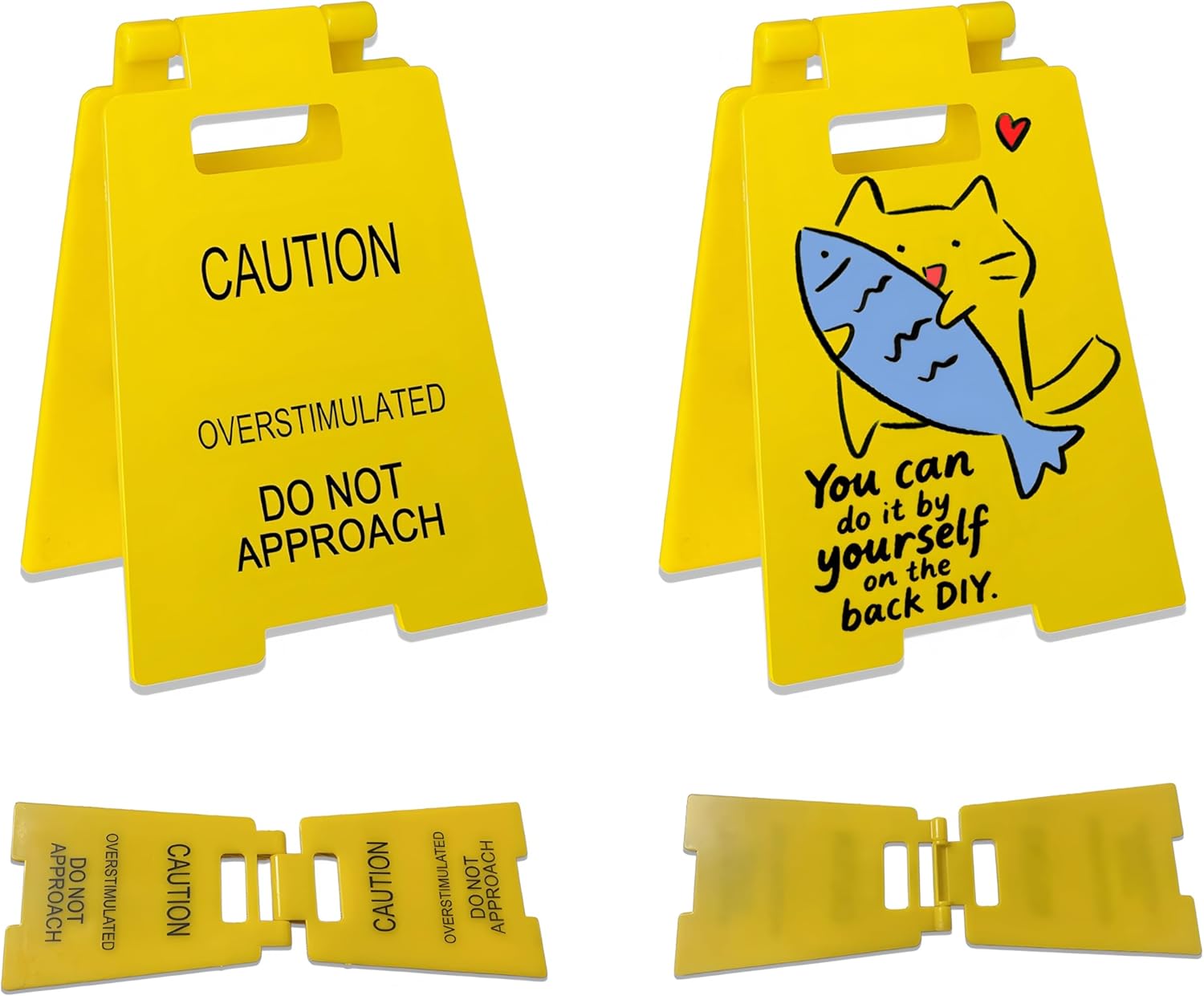 Amazon.com: 2PCS Caution Overstimulated Desk Sign w/4 Non-slip Dot Glue ...