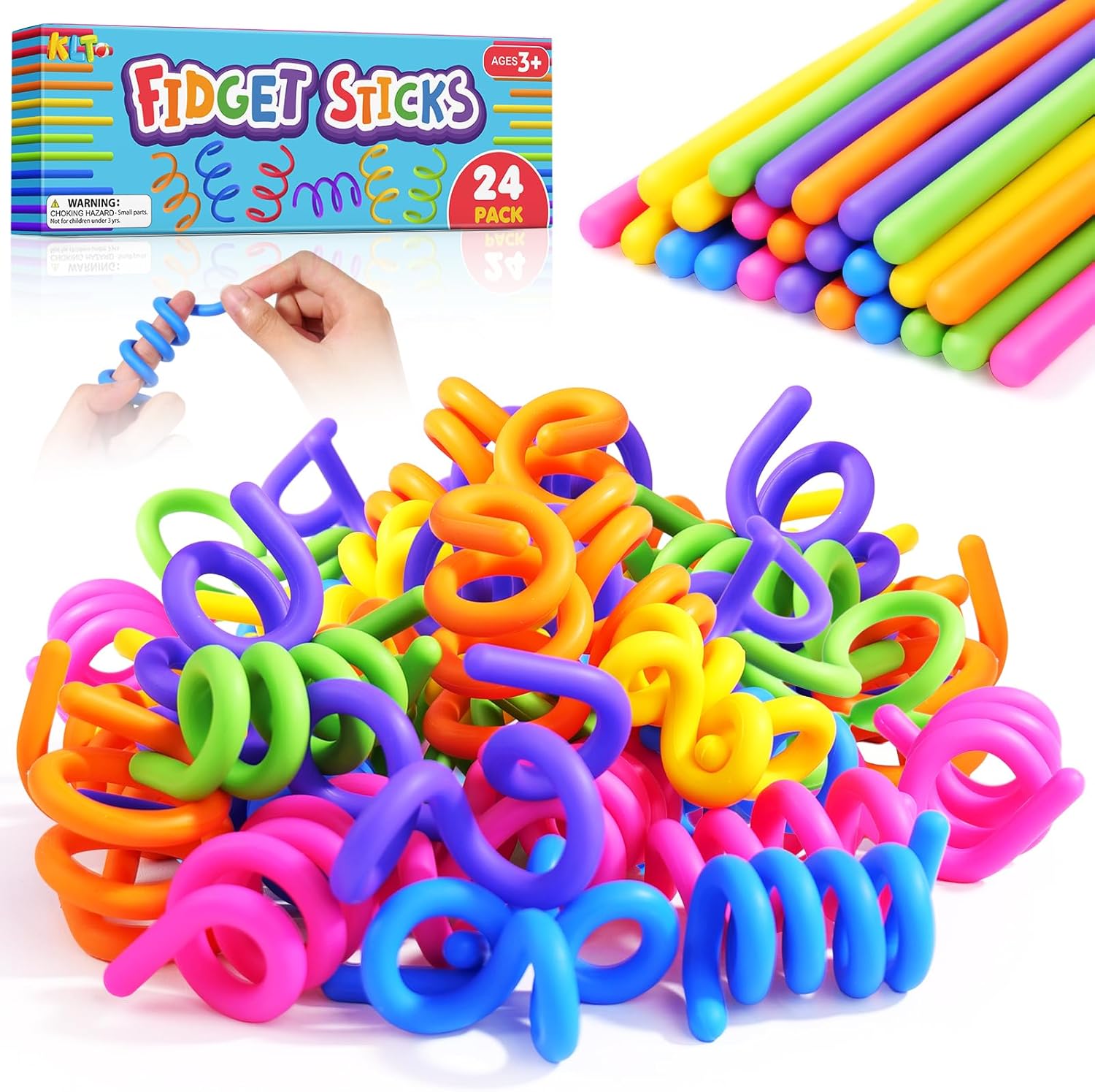 Amazon.com: Fidget Toys Kids Sensory Sticks: 24 Pack Creative Party ...