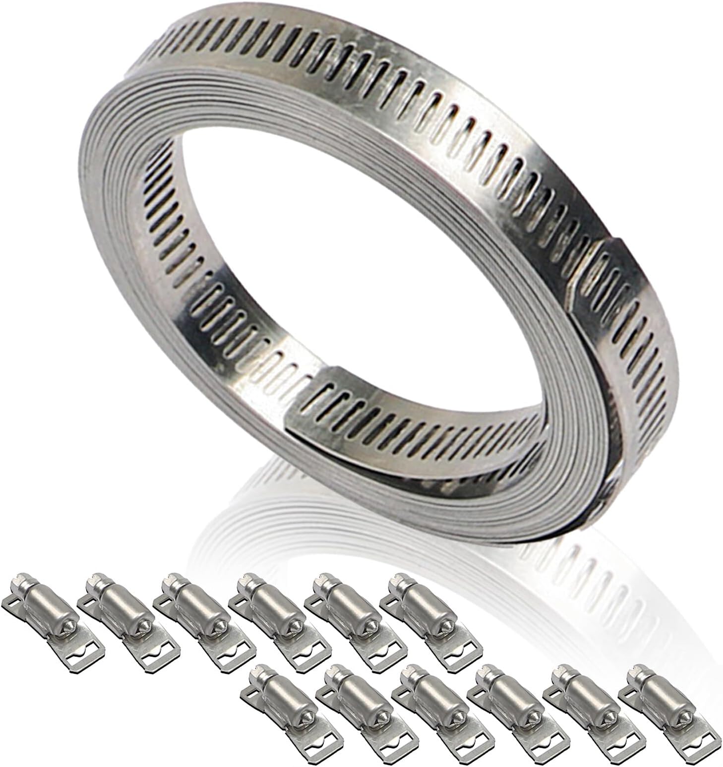 5M Schlauchschellen Edelstahl, Einstellbare Schlauchschellen Endlos 304 ...