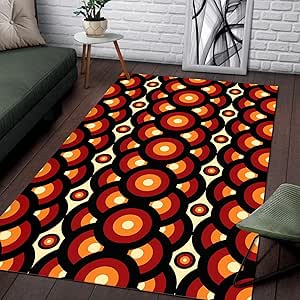 Amazon.com: 1970s Style Area Rug, Mid-Century 70s Rug for Living Room ...