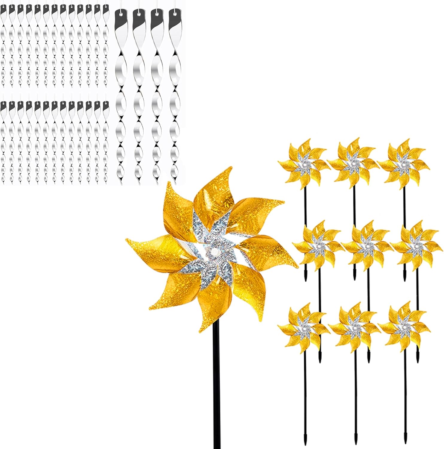 Amazon.com : Hausse 30 Pack Reflectors Scare Rods & 10 Pack Reflective ...