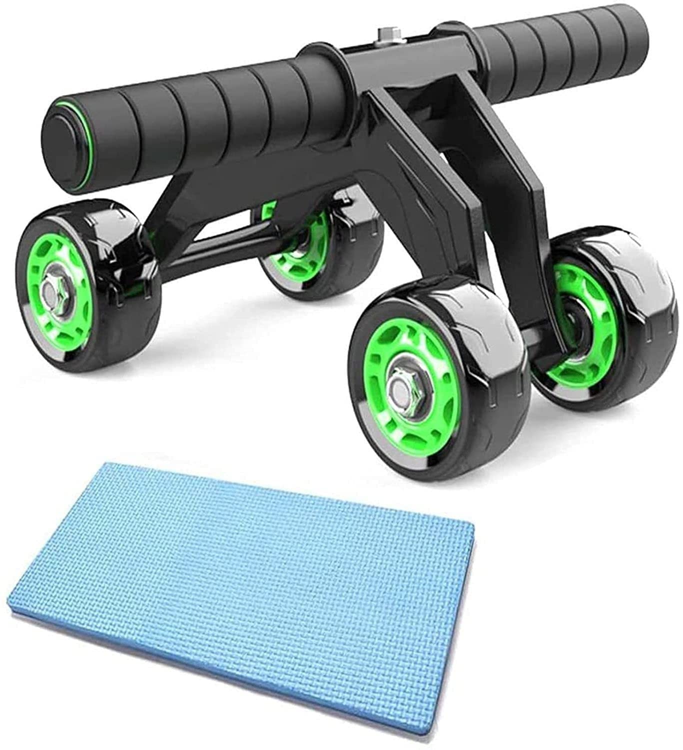 Swellmed Abdominal 4-Wheel Exerciser Roller with 1 Knee Mat for ...