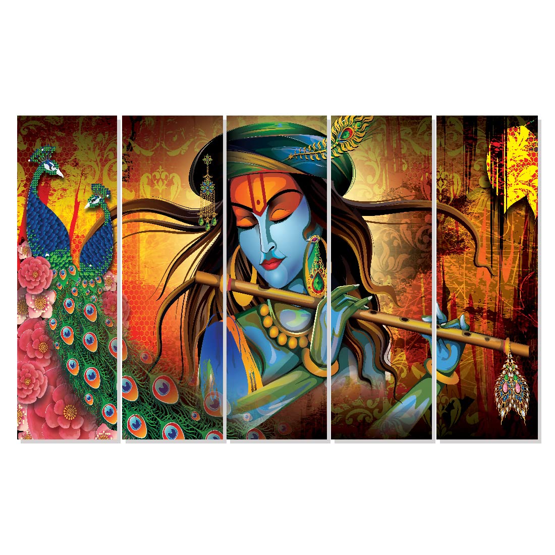 Rangoli New Modern Art Beautiful Krishna ji Playing Bansuri Painting ...
