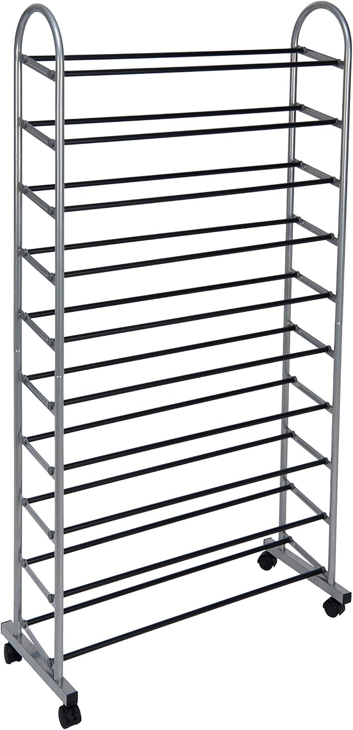 Amazon.com: Simplify 10 Tier Mobile Shoe Rack | 40 Pairs Shoes | Free ...
