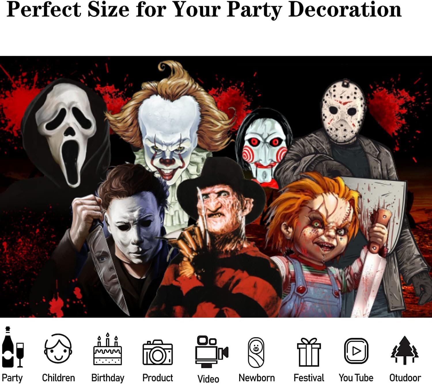 Buy Horror Party Decorations, Horror Classic Movie Character Photo ...