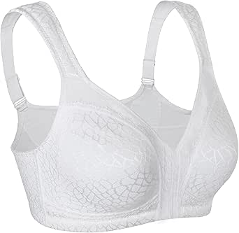 HACI X-Shaped Front Closure Bra Wireless Comfy(White,36DDD) at Amazon ...