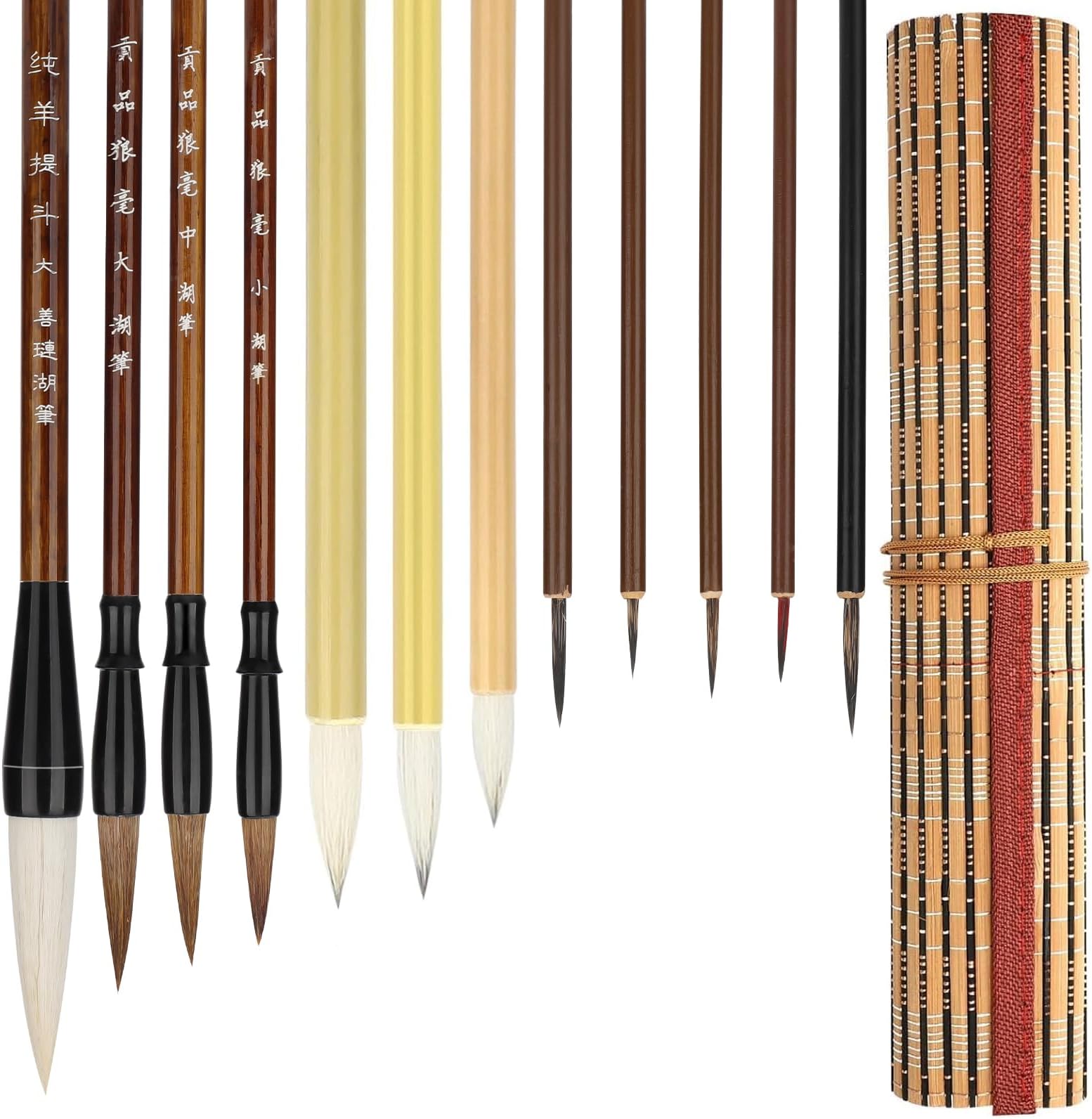 WDEC 10 Pcs Chinese Calligraphy Brushes Set, Calligraphy Brush, Writing ...