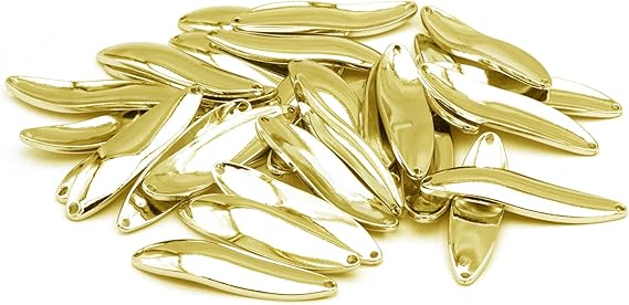 Amazon.com : 50 Pieces 22g Gold Fishing Spoons Lures Saltwater Hard ...