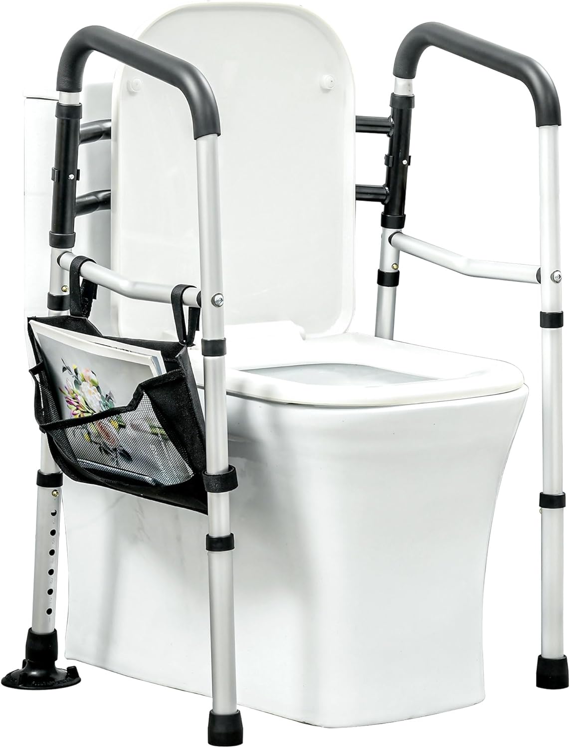 Amazon.com: HOMCOM 2 in 1 Stand Alone Toilet Safety Rails, 300lb Stand ...