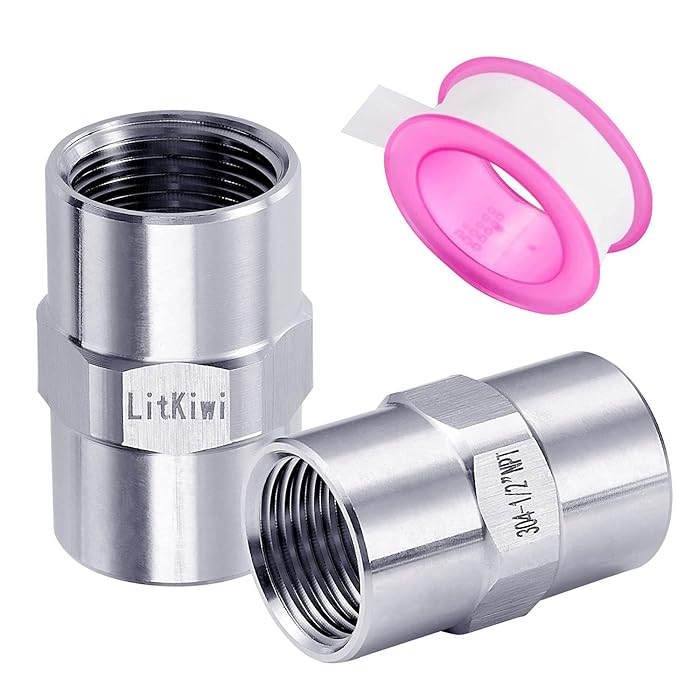 Buy LitKiwi 2PCS Stainless Steel 304 Cast Pipe Fittings Coupling,1/2 ...