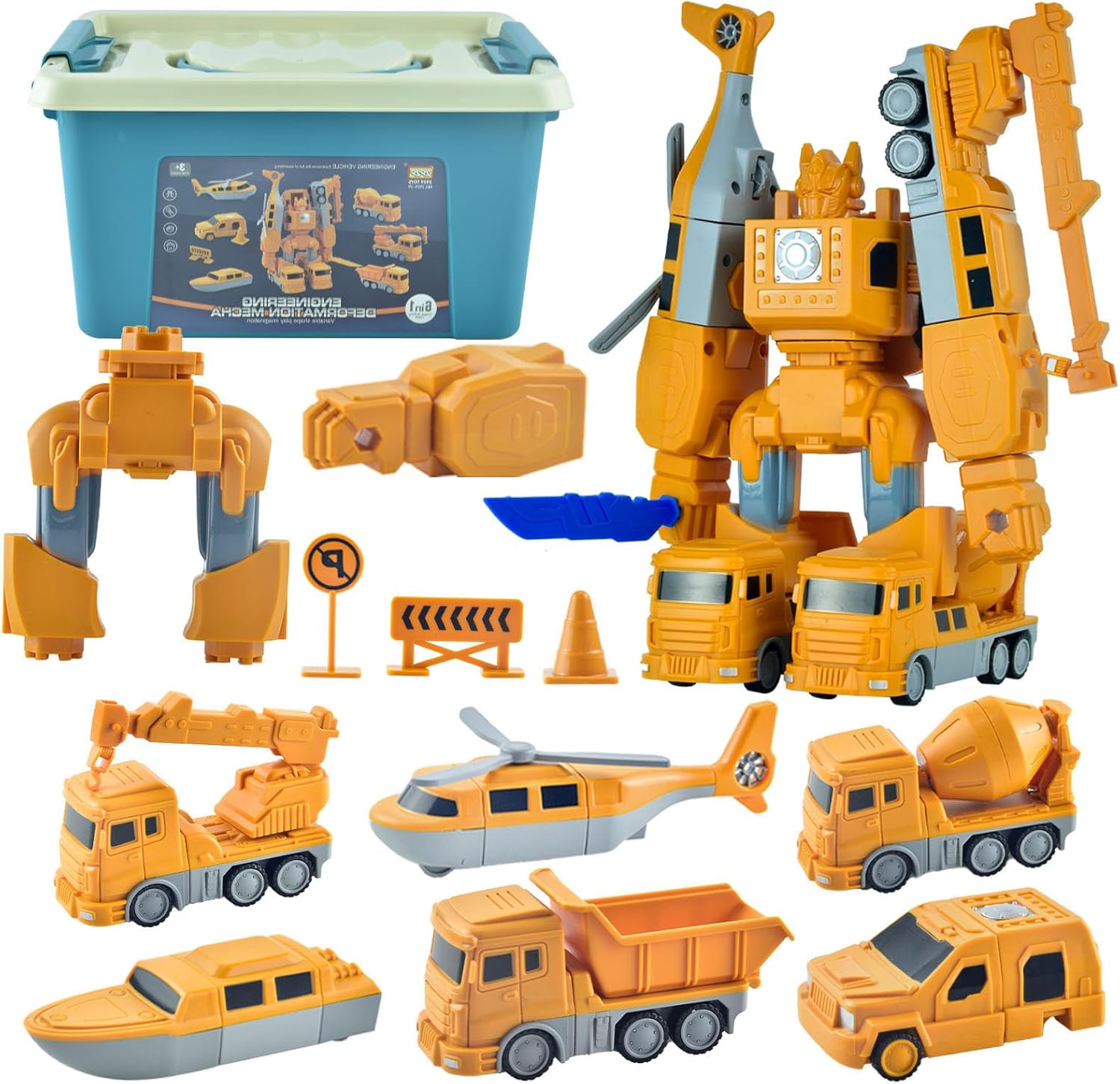 Amazon.com: Magnetic Transform Engineering Car Assembled Toys with ...