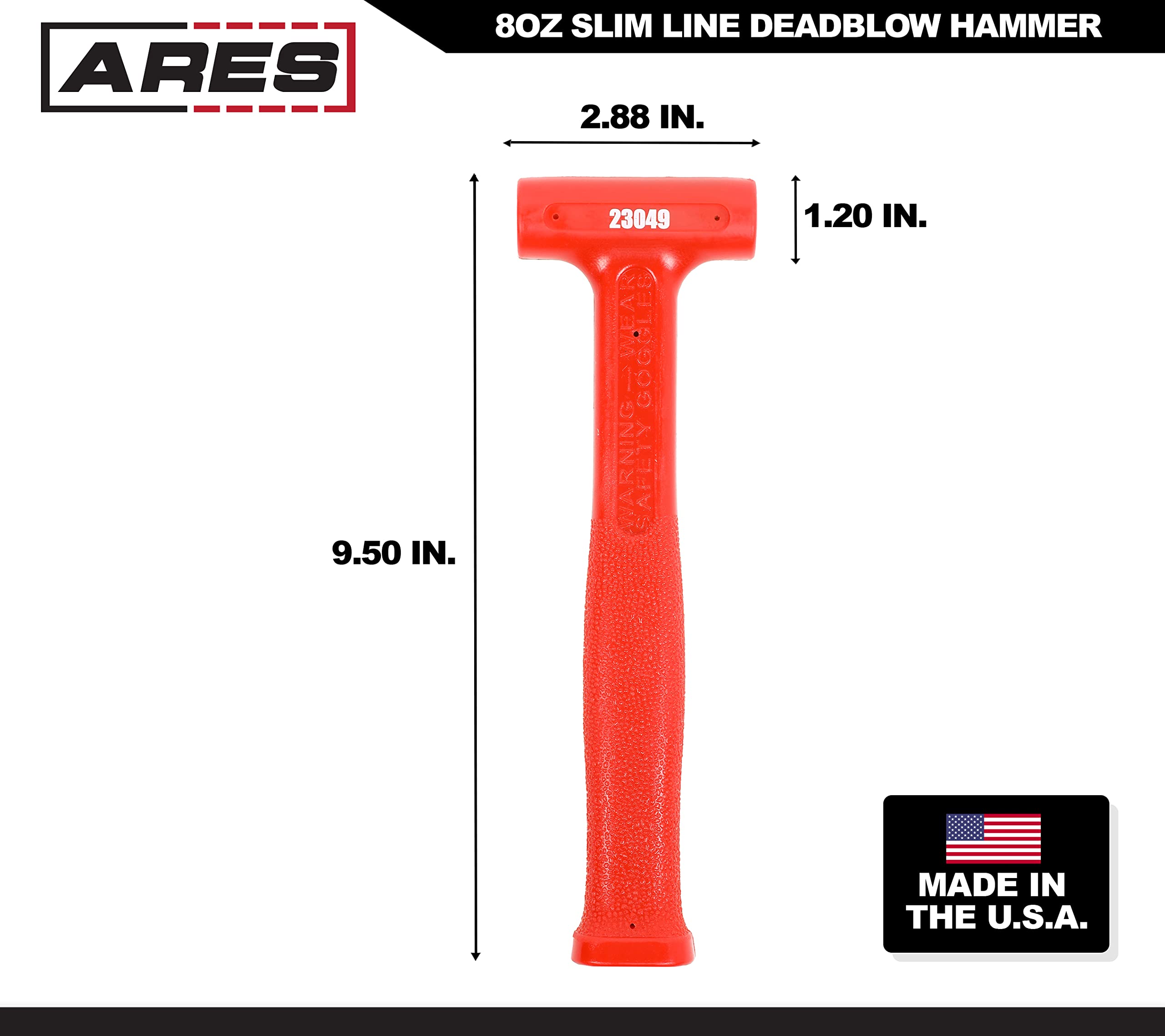 Snapklik.com : ARES 23049 8oz Slim Line Deadblow Hammer Heavy Head ...