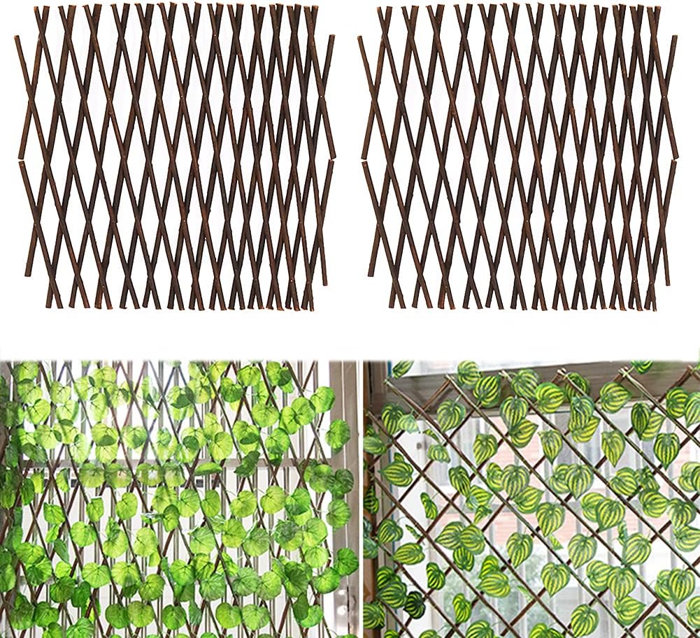 POHOVE Expanding Trellis Fence Wooden Trellises Fence Retractable ...