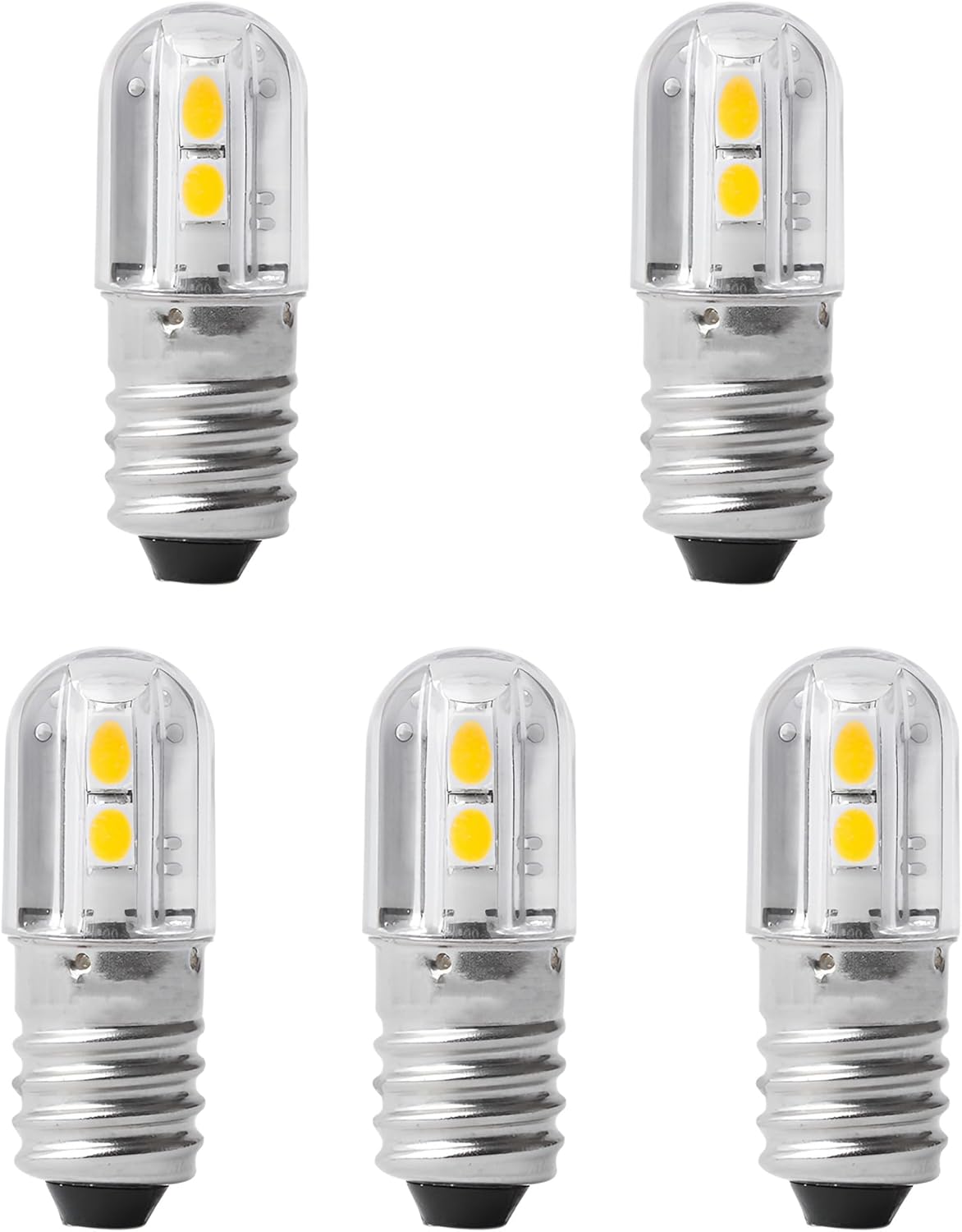 GutReise E10 LED Light Bulb,5 PCS 6V Warm White Lamp 1W 100LM 3000K, Miniature Screw Replacement ...