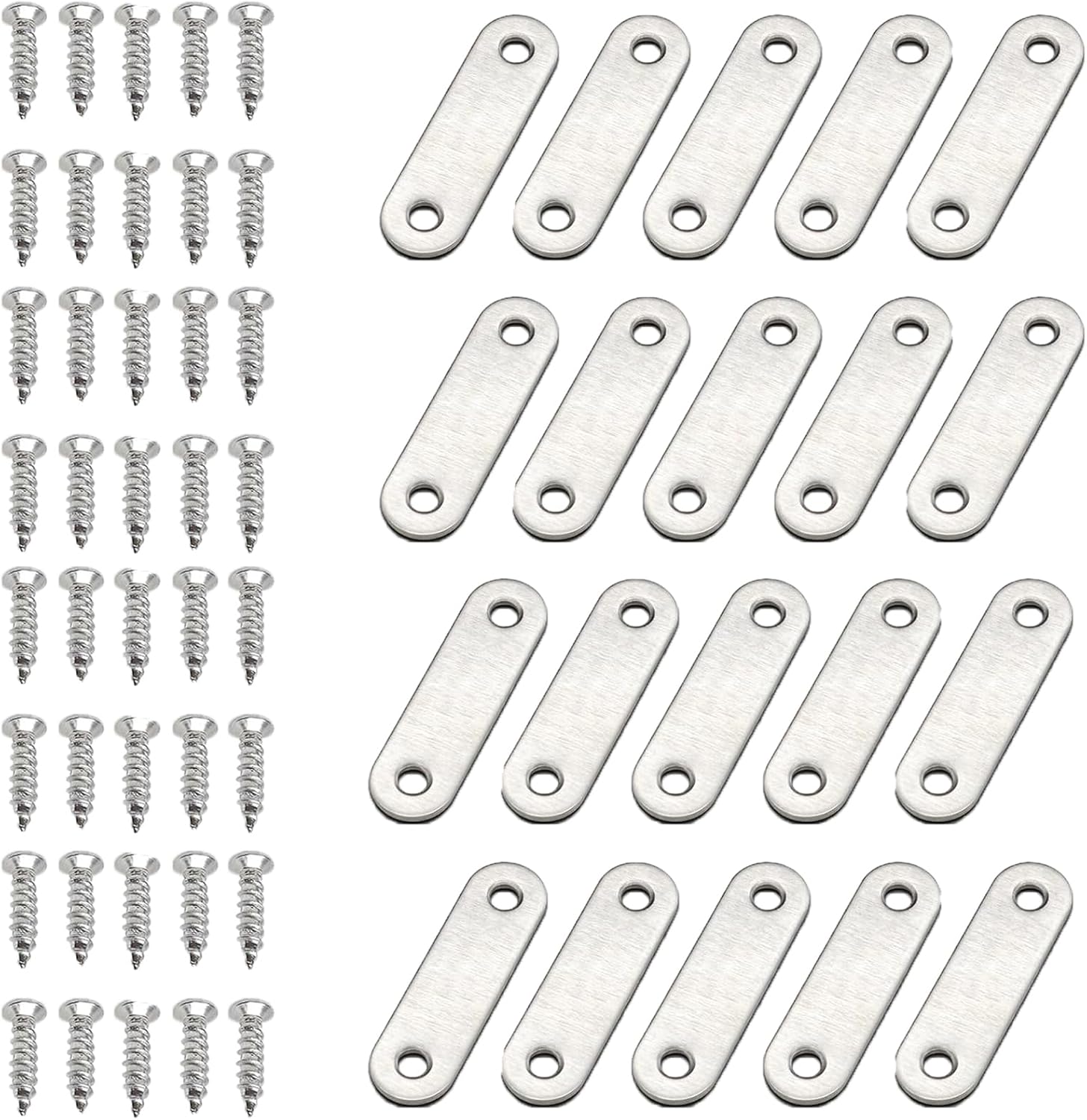 aqlbhz 20 Pcs Stainless Steel Flat Corner Brace Brackets with 40 Pcs ...
