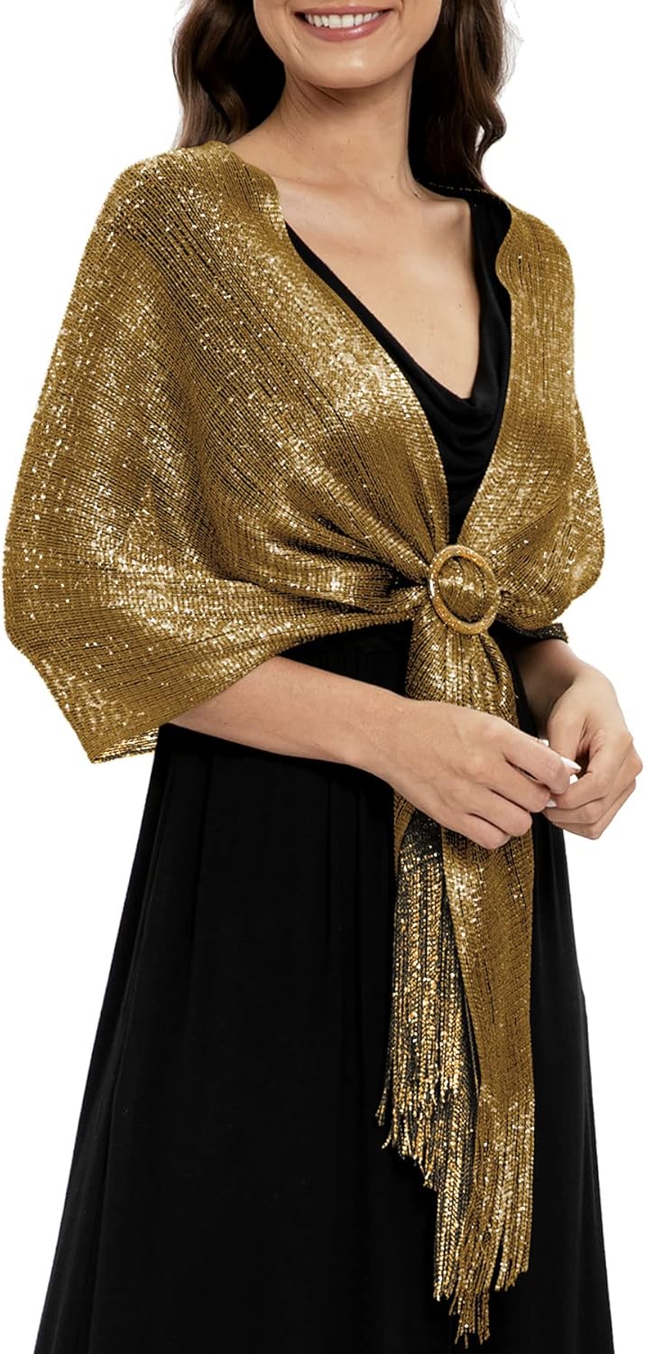 Rheane Shawls and Wraps for Evening Dresses Gold Shawl Gold Shawls and ...
